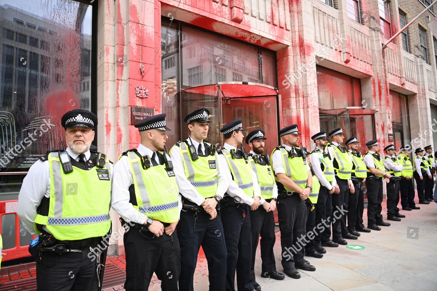 Police Officers Stand Outside Guildhall During Editorial Stock Photo ...