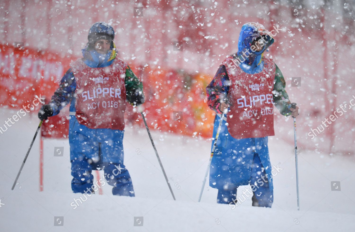 Slippers Work On Course Heavy Snow Editorial Stock Photo - Stock Image ...