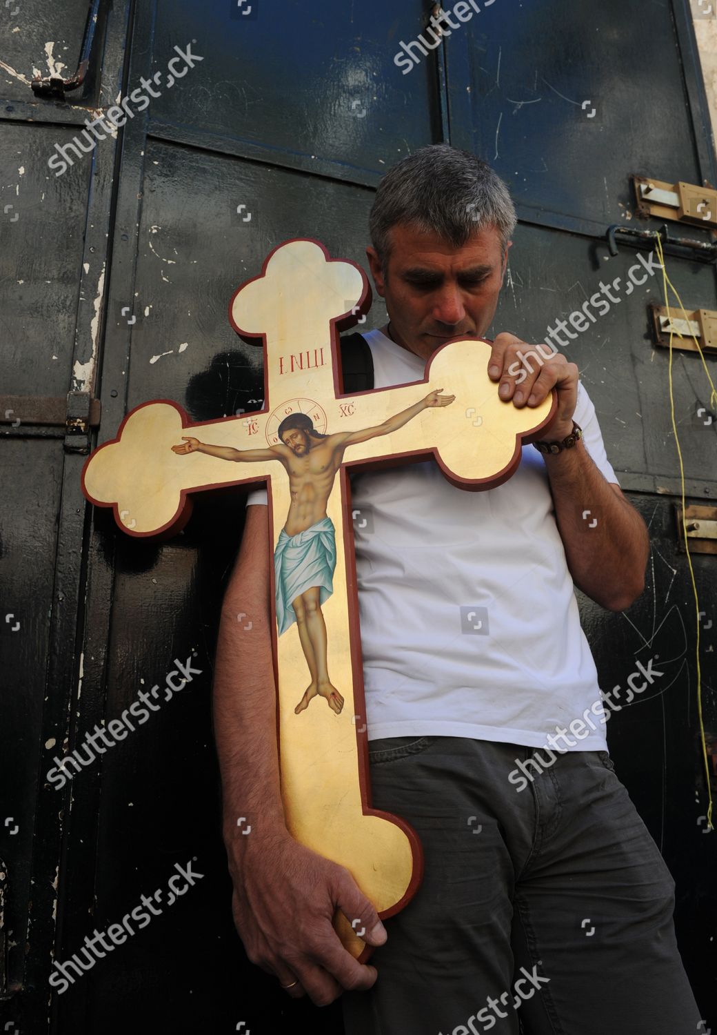 Christian Prays Crucifix On Good Friday Editorial Stock Photo - Stock ...
