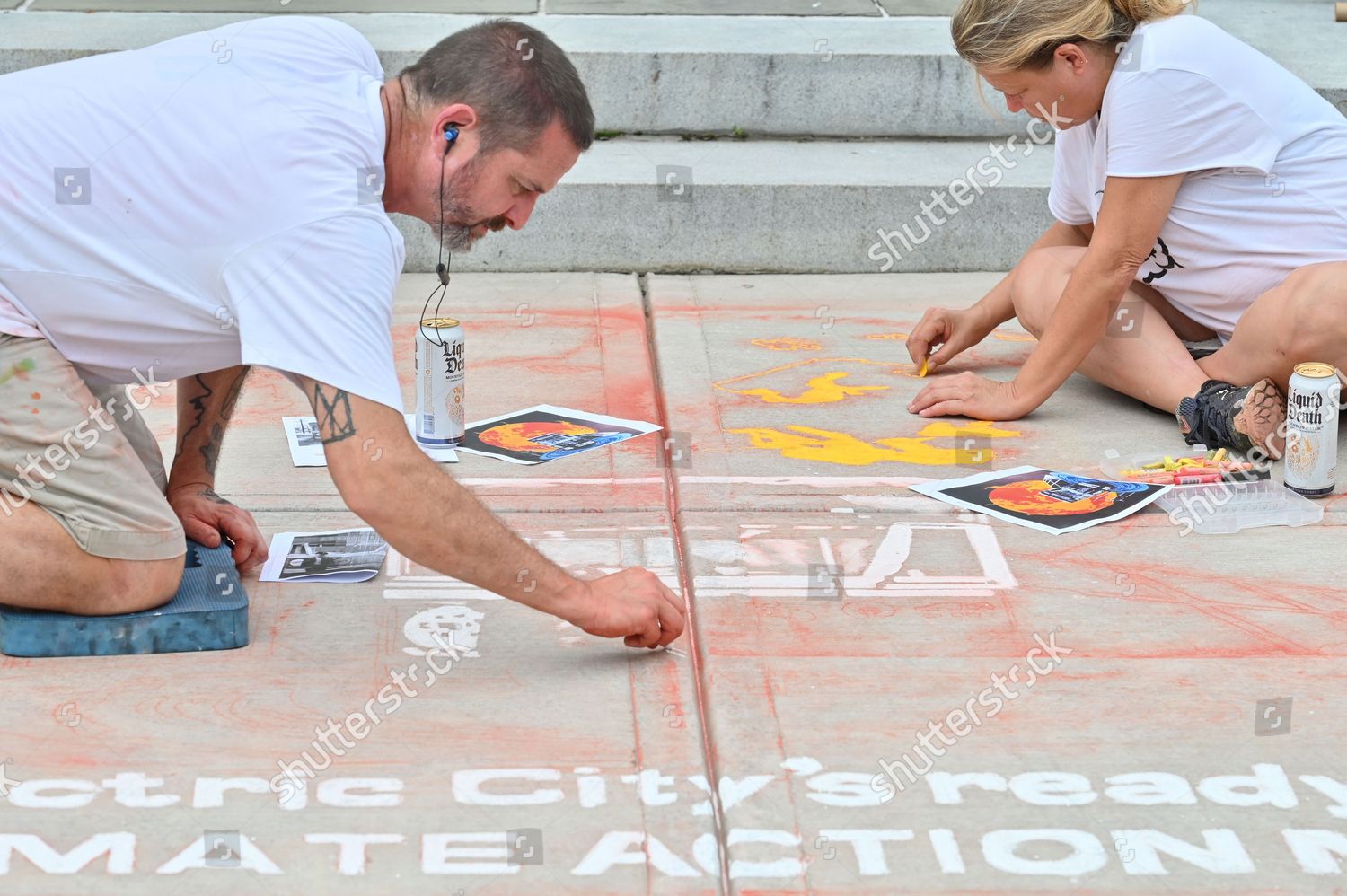 Bill Strobel Jeannie Zimmerman Chalk Art Editorial Stock Photo - Stock Image | Shutterstock