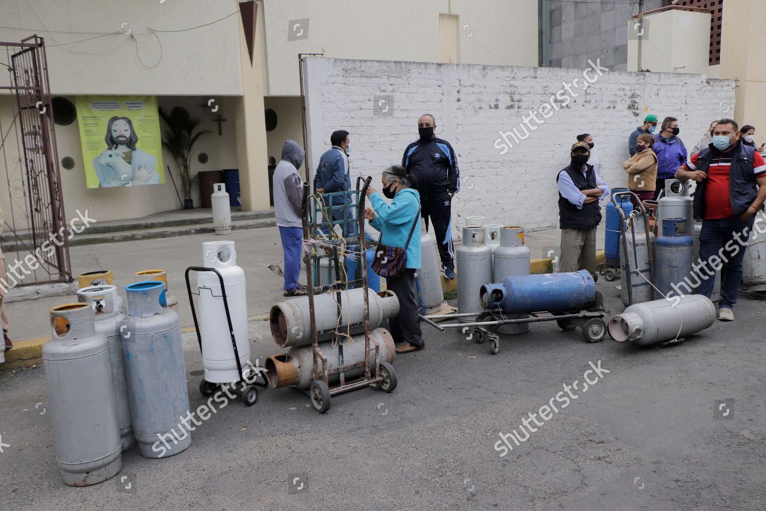Group People Gas Tanks Awaits Start Editorial Stock Photo - Stock Image ...