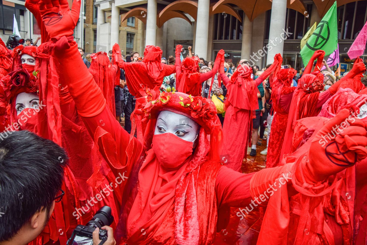 Extinction Rebellions Red Rebel Brigade Perform Editorial Stock Photo ...