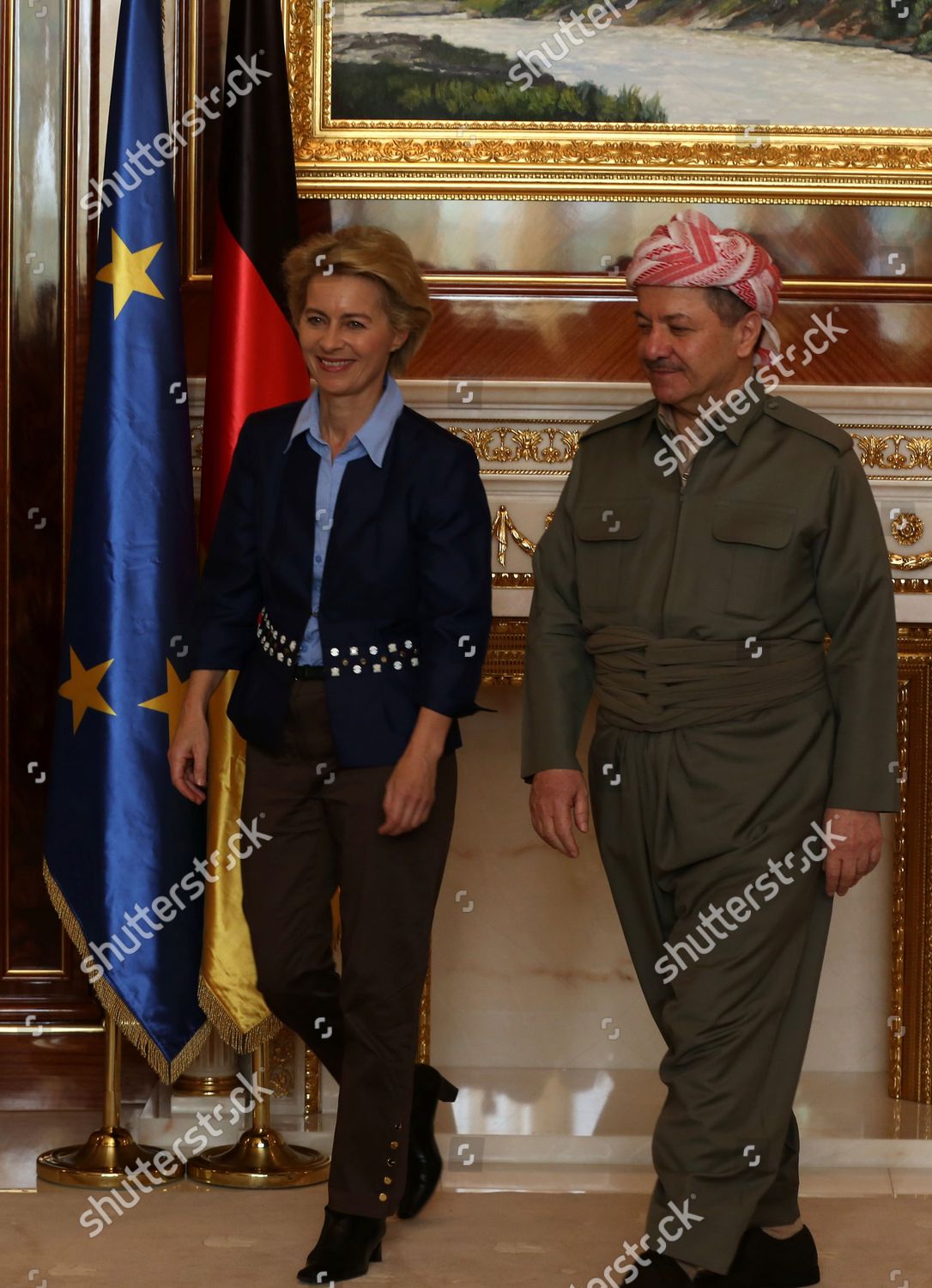 Masoud Barzani R President Kurdish Autonomous Editorial Stock Photo ...