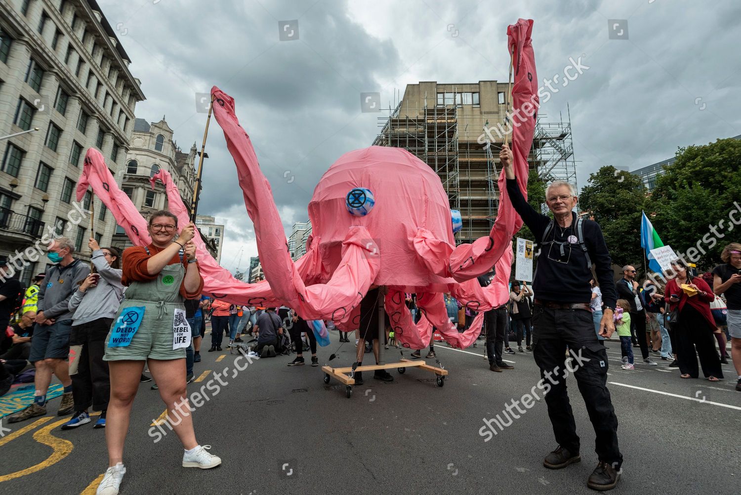 Climate Activists Extinction Rebellion Giant Octopus Editorial Stock ...