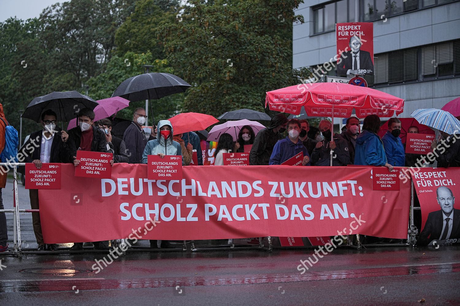 Onlookers Spd Banner Stand Rain Barrier Editorial Stock Photo - Stock ...