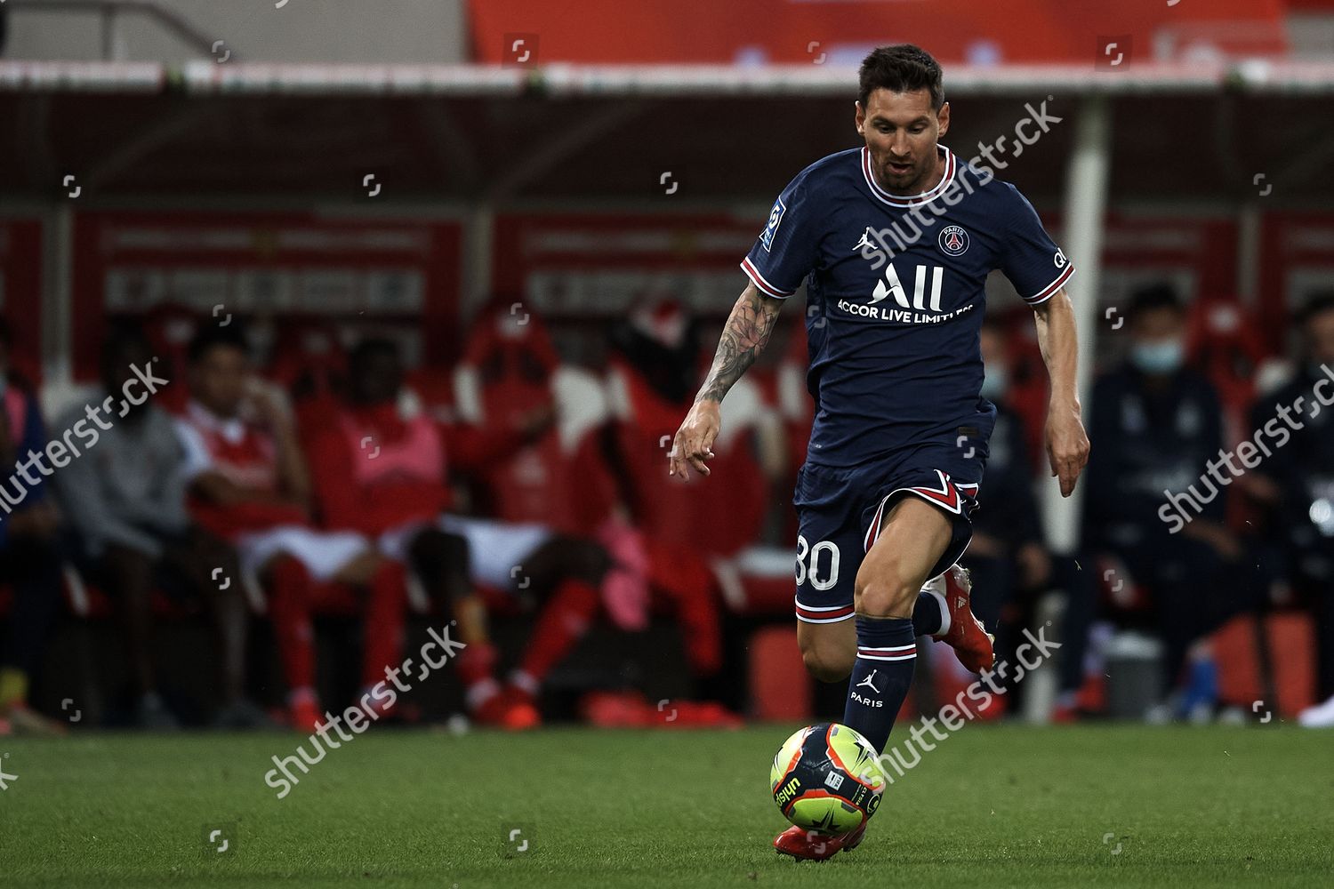 Lionel Messi Psg Runs Ball During Editorial Stock Photo - Stock Image ...