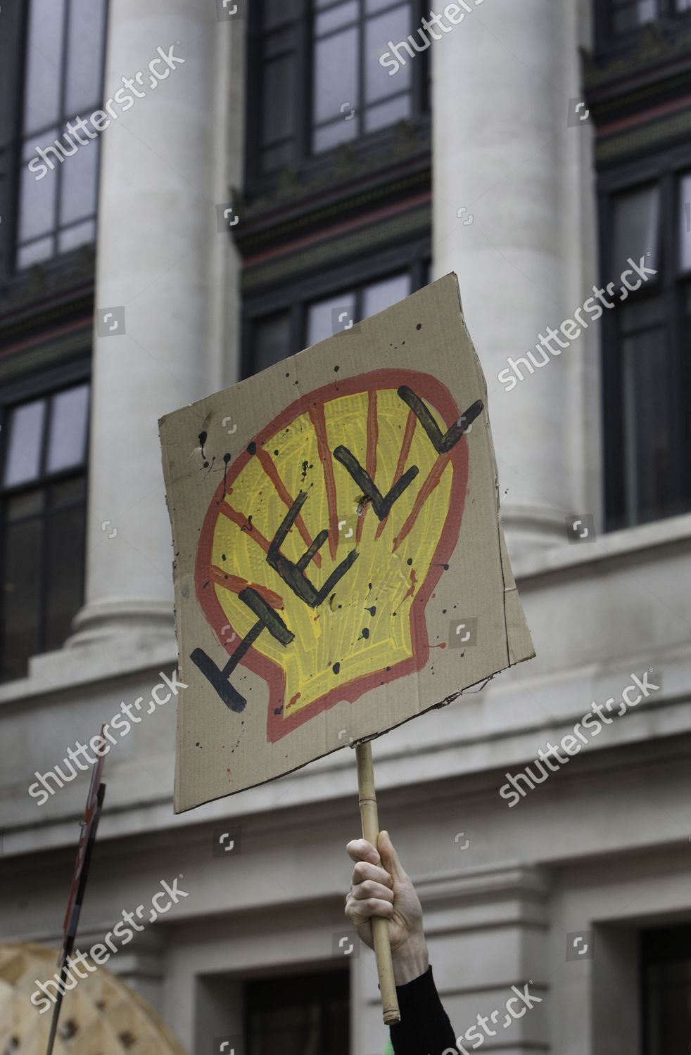 Protester Holds Sign Showing Shell Logo Editorial Stock Photo - Stock ...