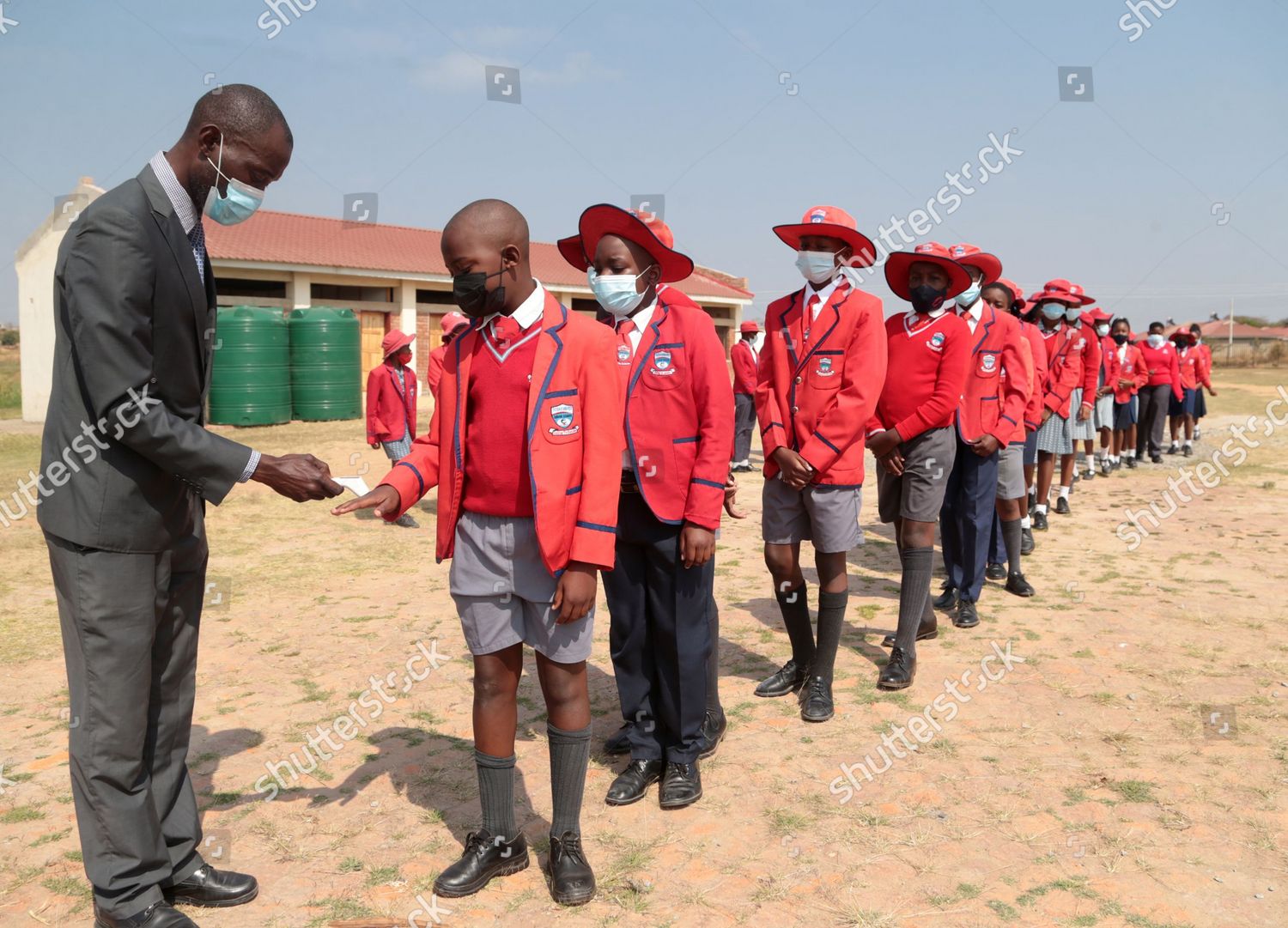Oceanwaves Junior School Students Stand Line Editorial Stock Photo ...
