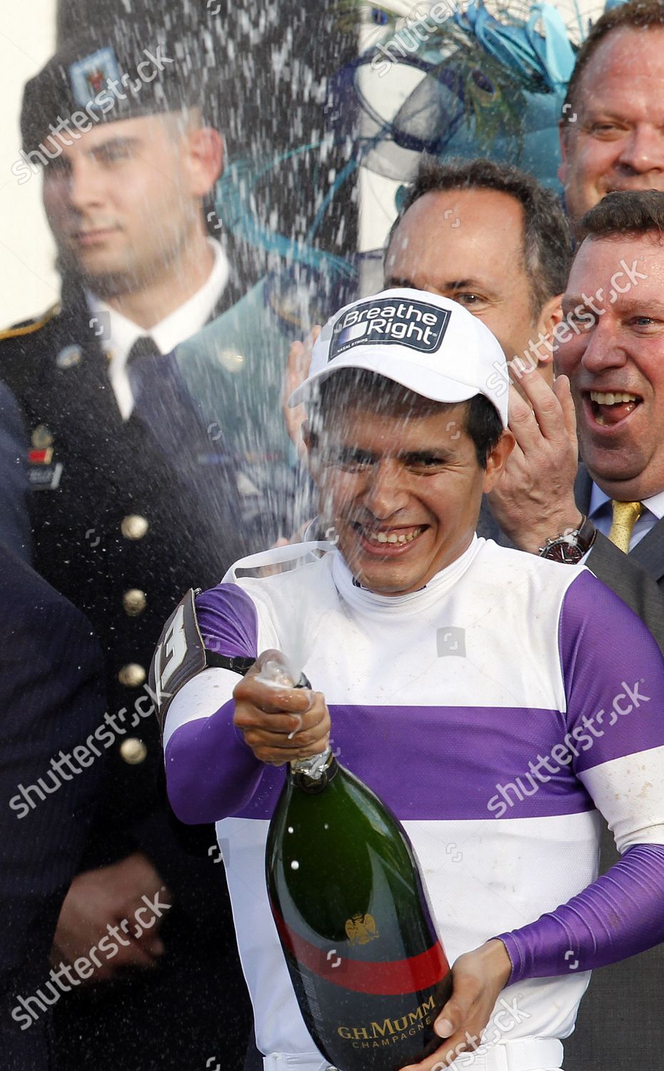 Jockey Mario Gutierrez Sprays Champaign He Editorial Stock Photo ...