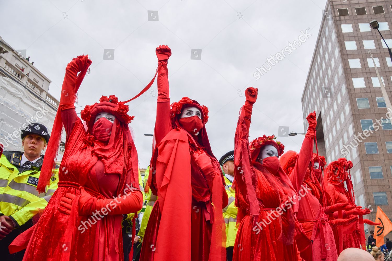Extinction Rebellions Red Rebel Brigade Perform Editorial Stock Photo ...
