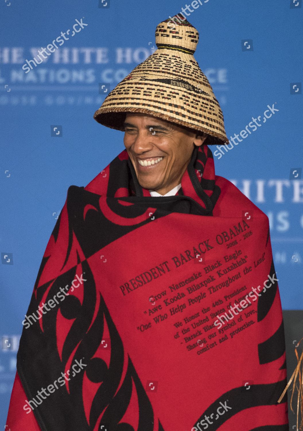 President Barack Obama Presented Ceremonial Blanket Editorial Stock ...