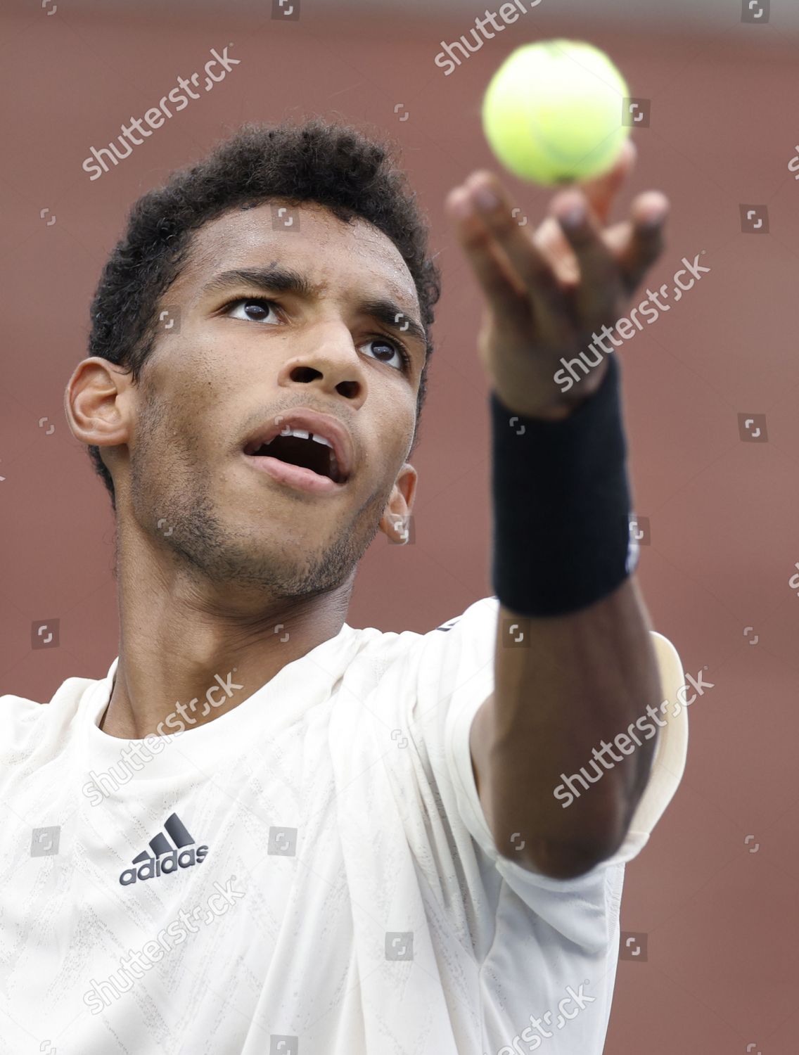 Felix Augeraliassime Canada Serves Bernabe Zapata Editorial Stock Photo ...