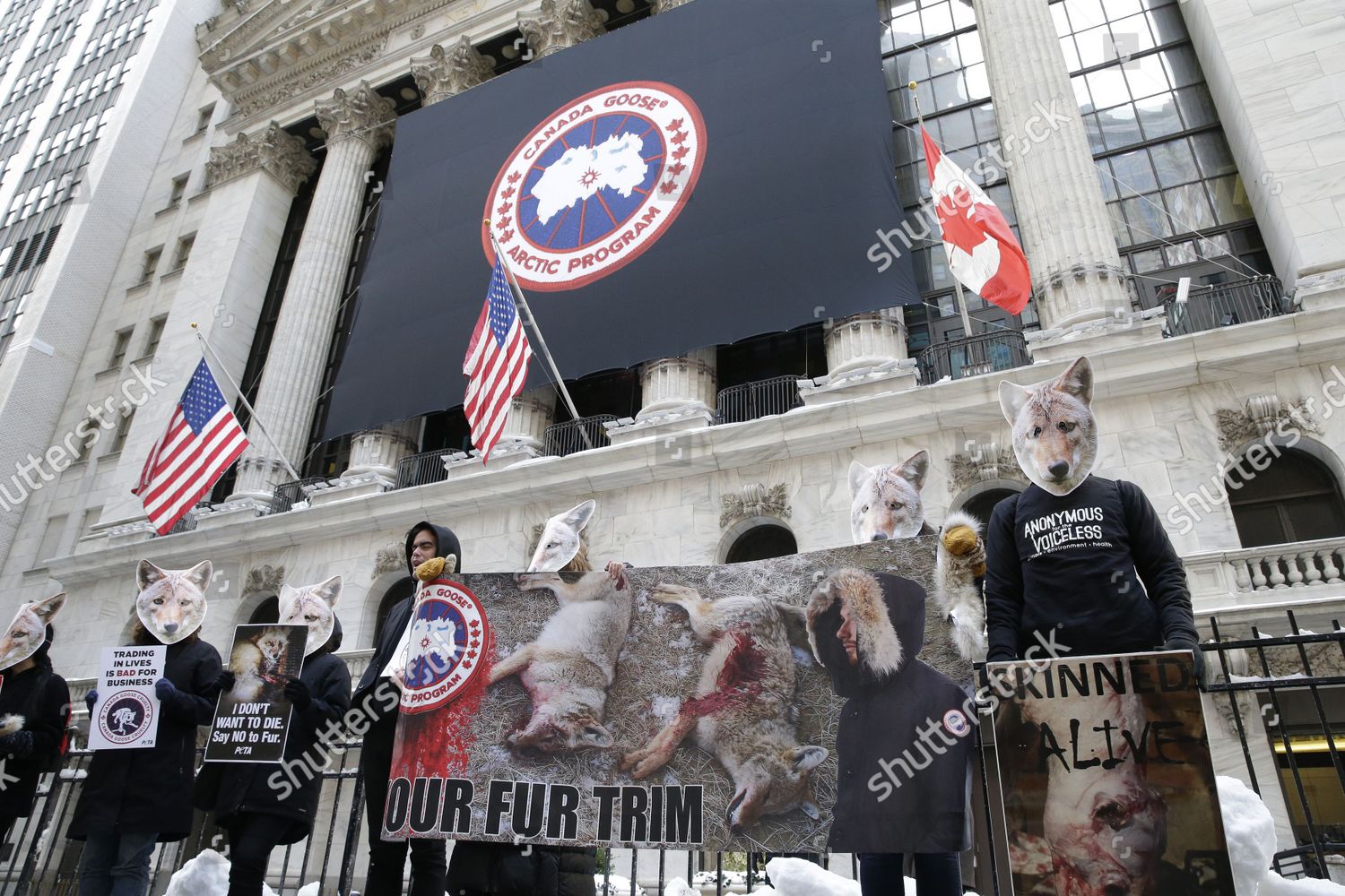 Peta Supporters Wearing Coyote Masks Holding Editorial Stock Photo ...