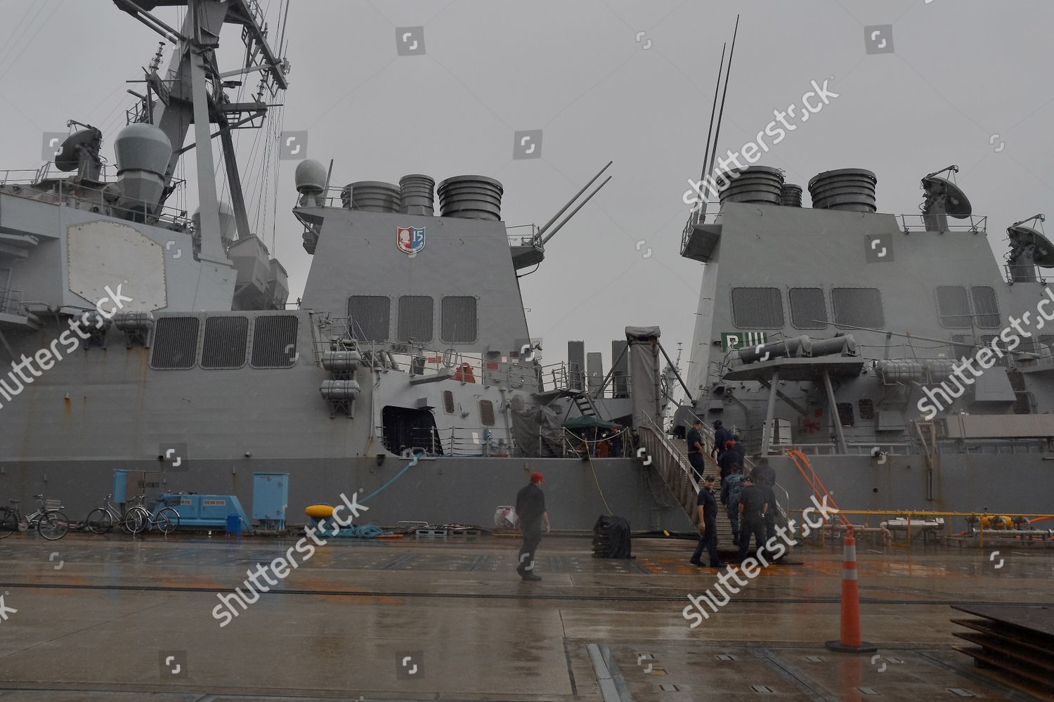 Sailors Board Damaged Uss Fitzgerald Seen Editorial Stock Photo - Stock ...