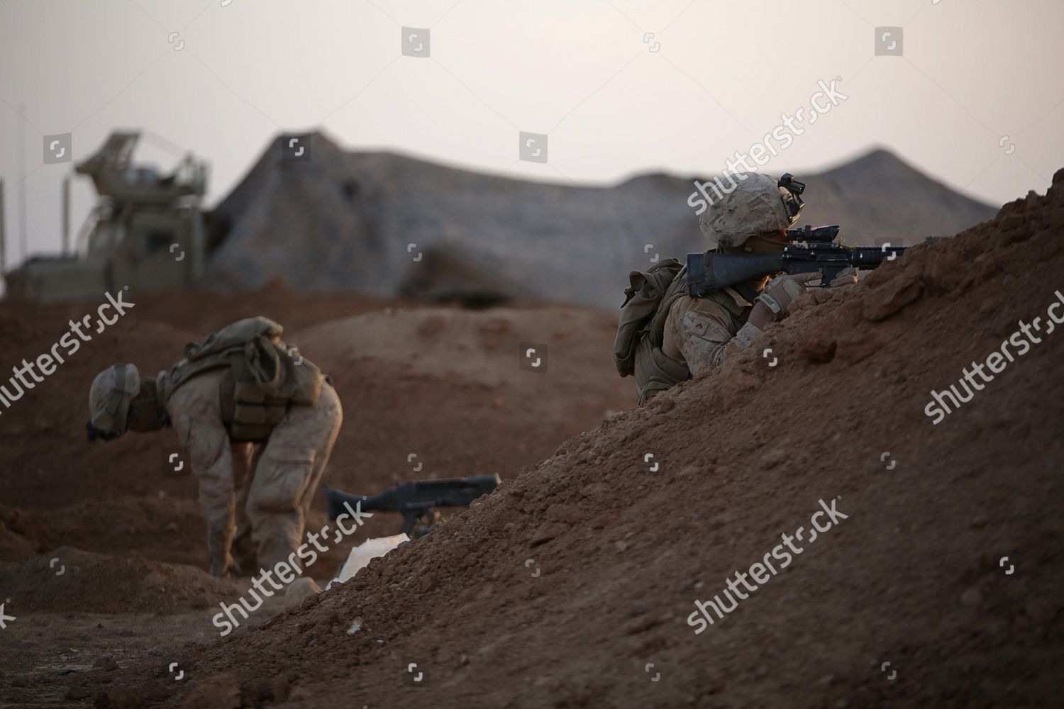 Us Marines Fortify Machine Gun Pit Editorial Stock Photo - Stock Image ...