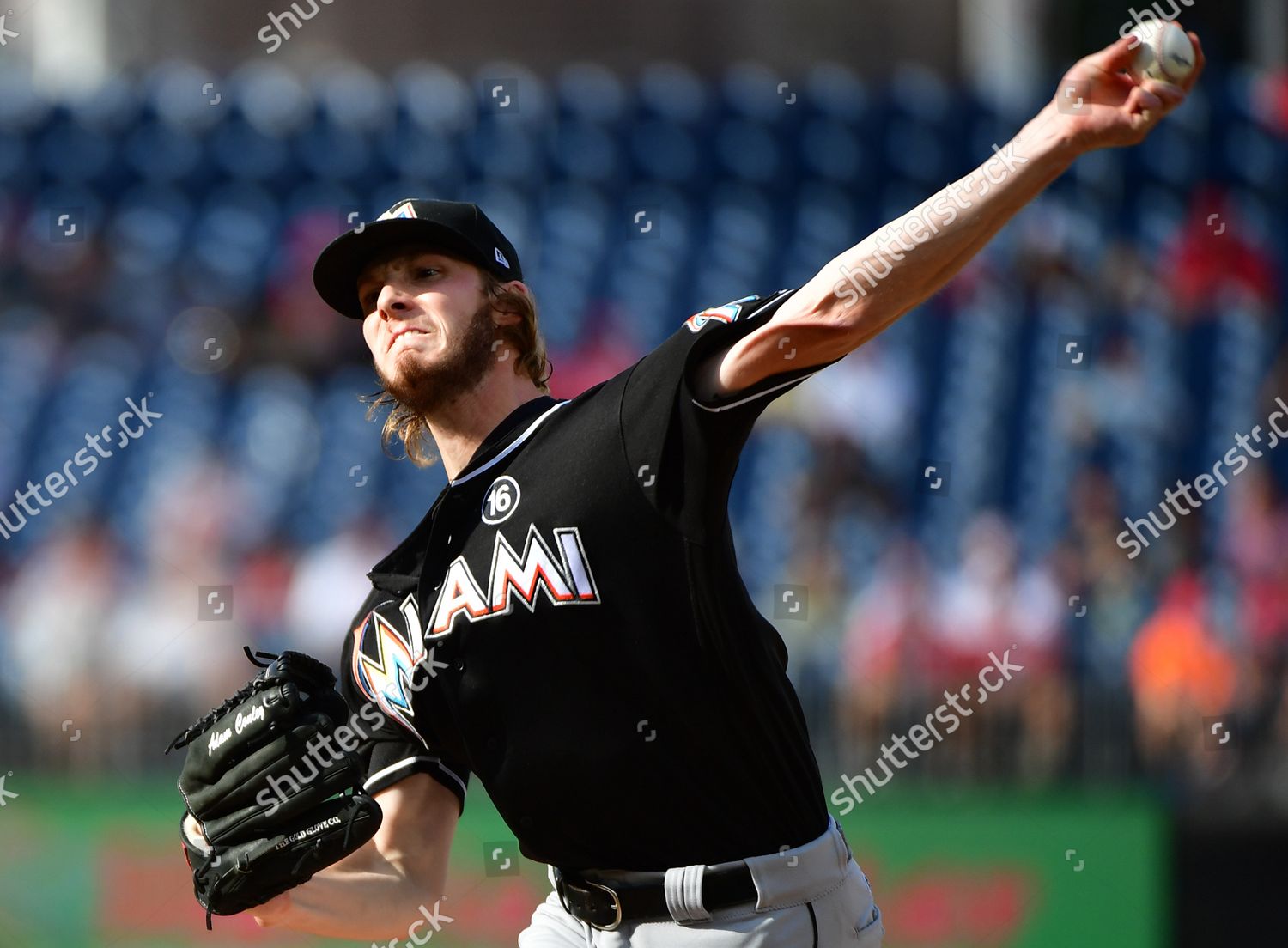 Miami Marlins Starting Pitcher Adam Conley Editorial Stock Photo ...