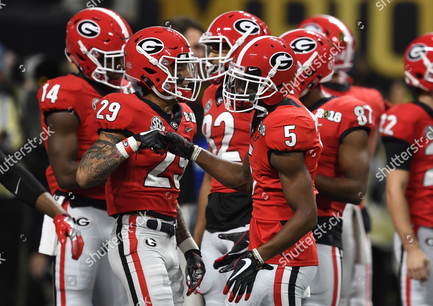 Georgia Bulldogs Players Enter Field Warmups Editorial Stock Photo ...