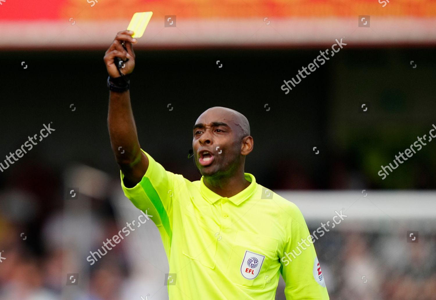 Referee Sam Allison Yellow Card Editorial Stock Photo - Stock Image ...