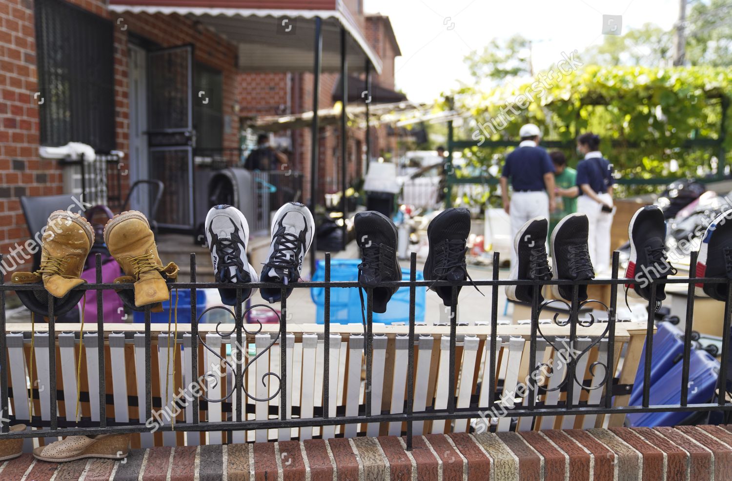 Waterlogged Shoes Dried Outside House Flushing Editorial Stock Photo ...