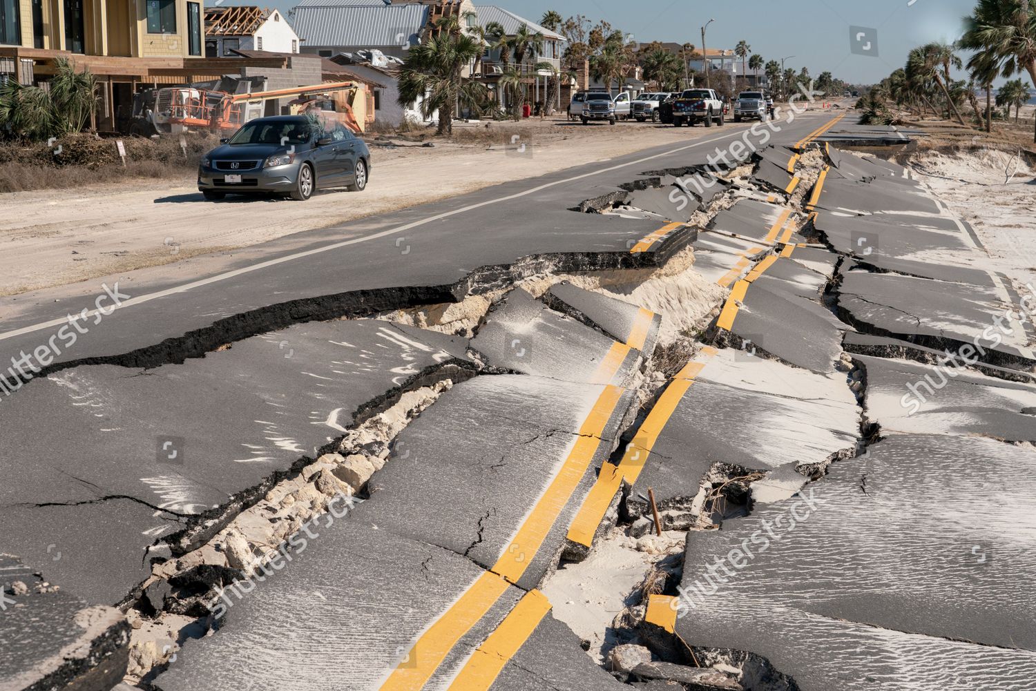 State Road 98 Cracked Sinking Following Editorial Stock Photo - Stock ...
