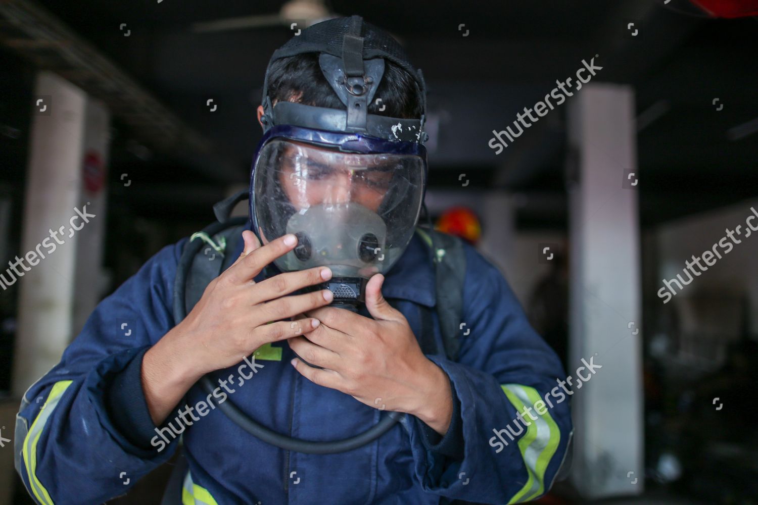 Firefighters Extinguish Fire During Fire Broke Editorial Stock Photo ...