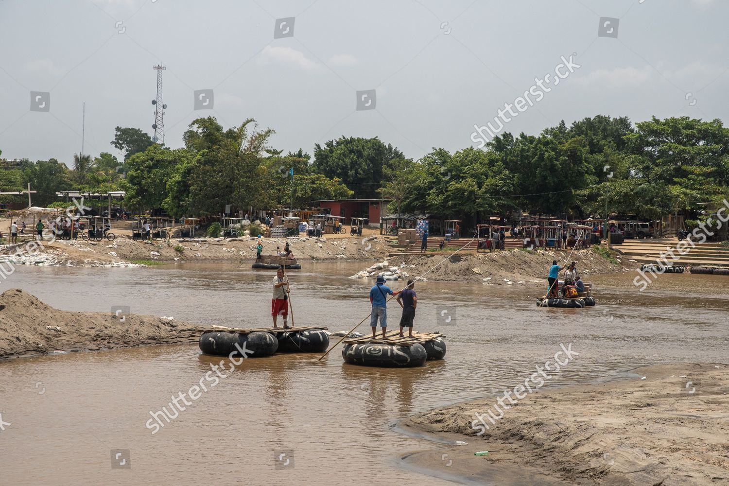 Rafts Made Out Inflatable Tires Ferry Editorial Stock Photo - Stock ...