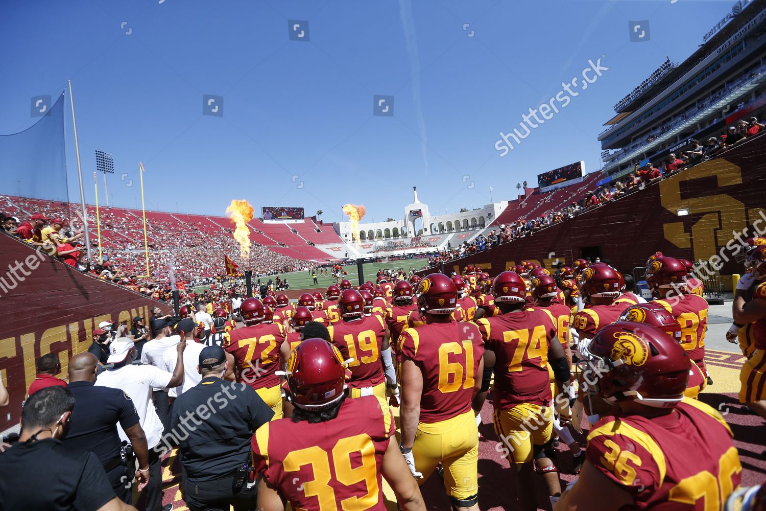 Usc Trojans Football Team Run Onto Editorial Stock Photo - Stock Image ...
