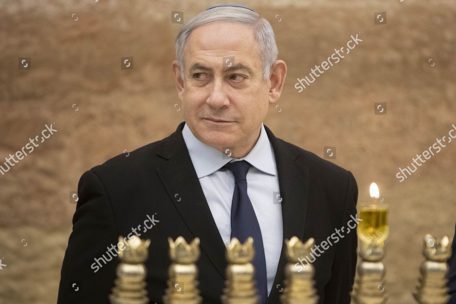 Israeli Prime Minister Benjamin Netanyahu Looks Editorial Stock Photo ...