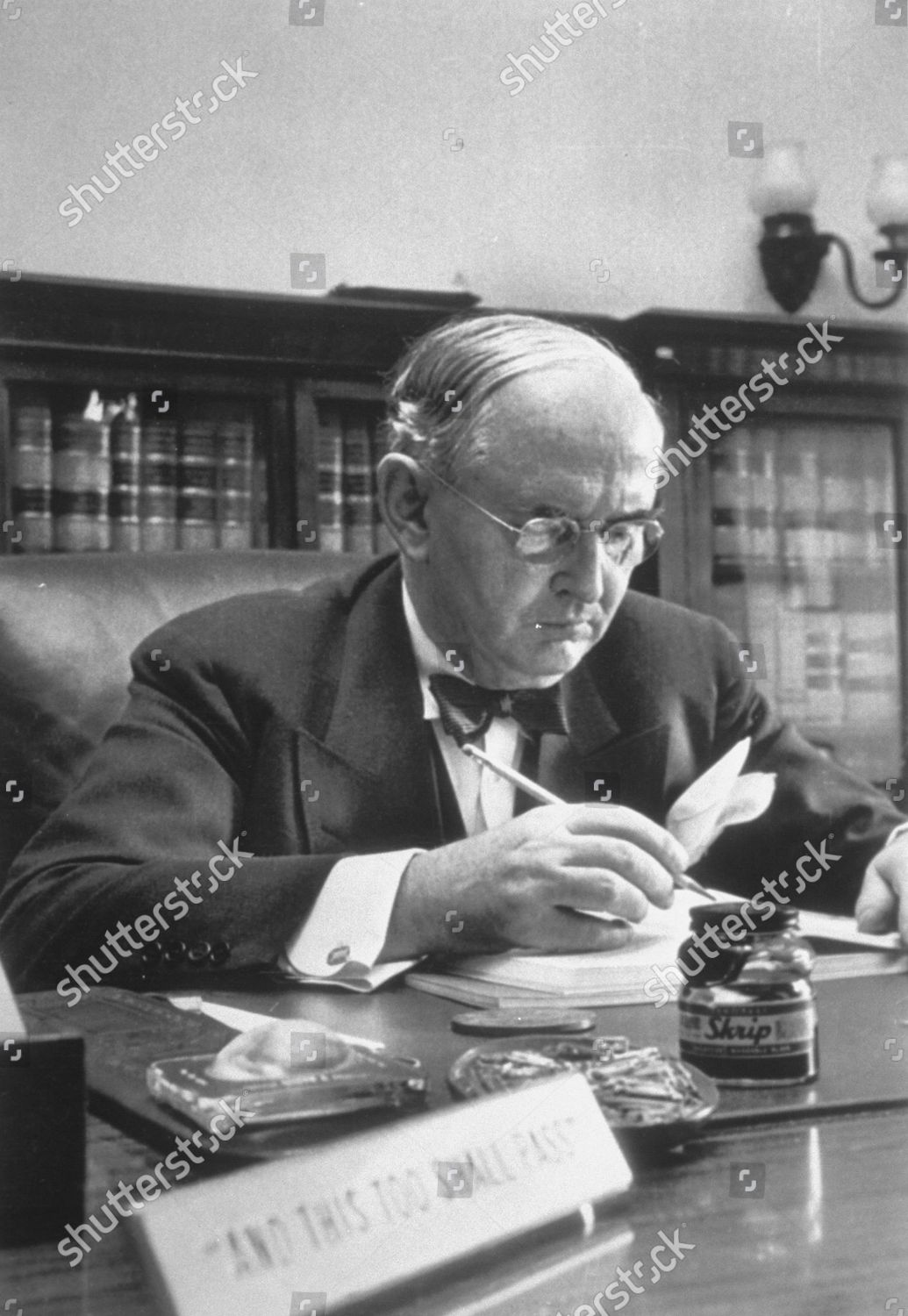 Sen Arthur H Vandenberg Sitting His Editorial Stock Photo - Stock Image ...