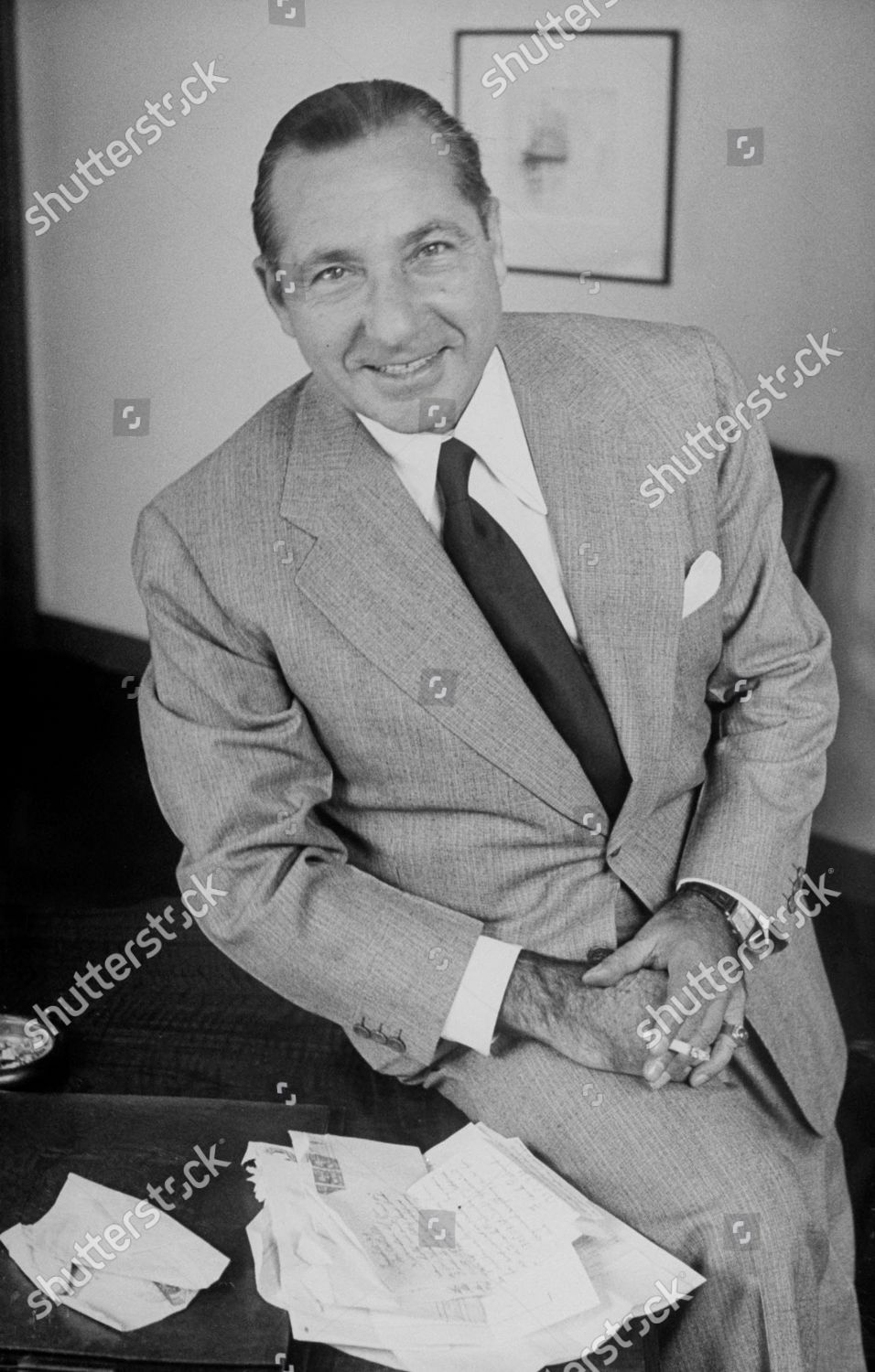 Mafia Mobster Frank Costello Enjoying Cigarette Editorial Stock Photo ...