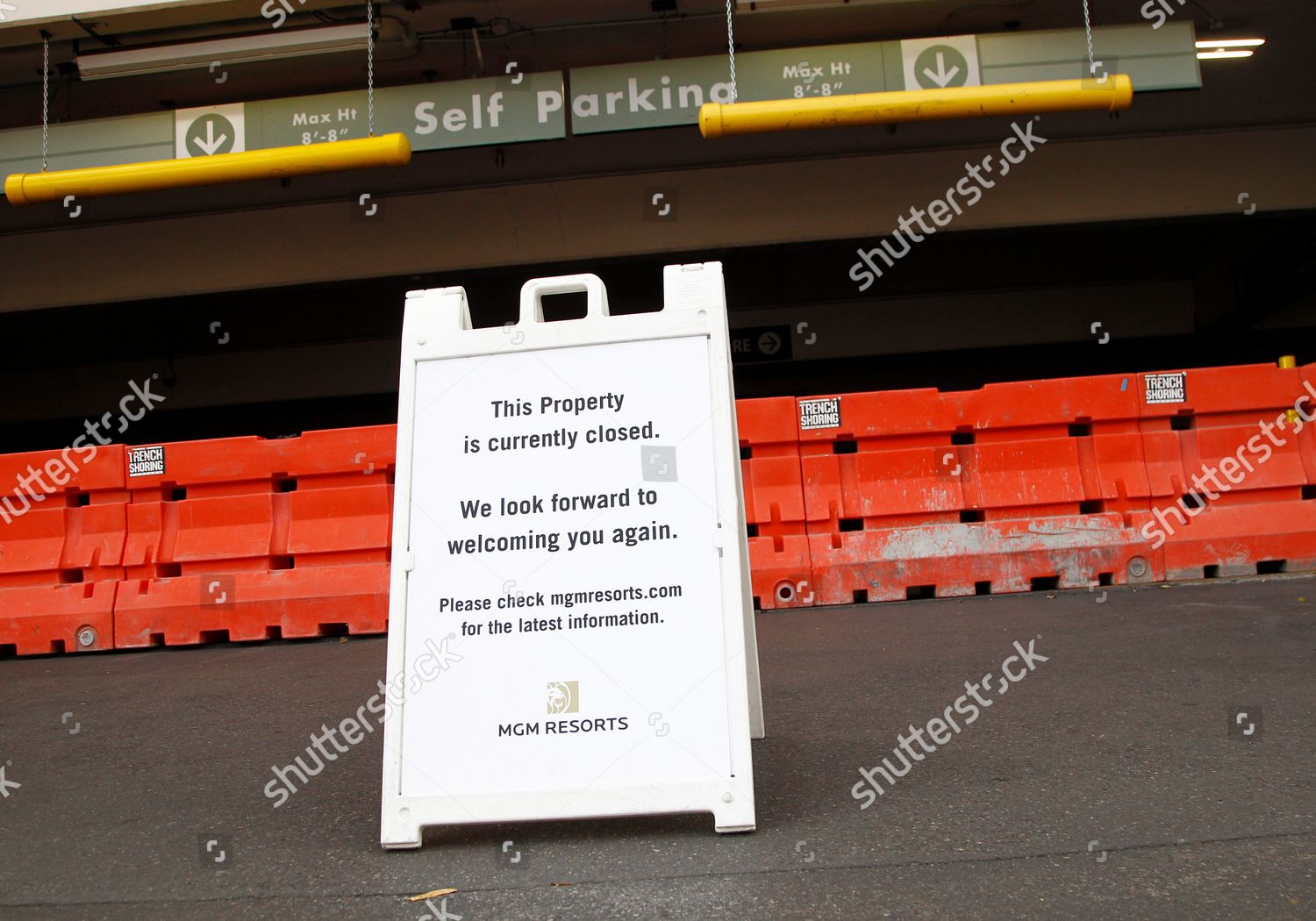 View Closure Notice Entrance Self Parking Editorial Stock Photo - Stock ...