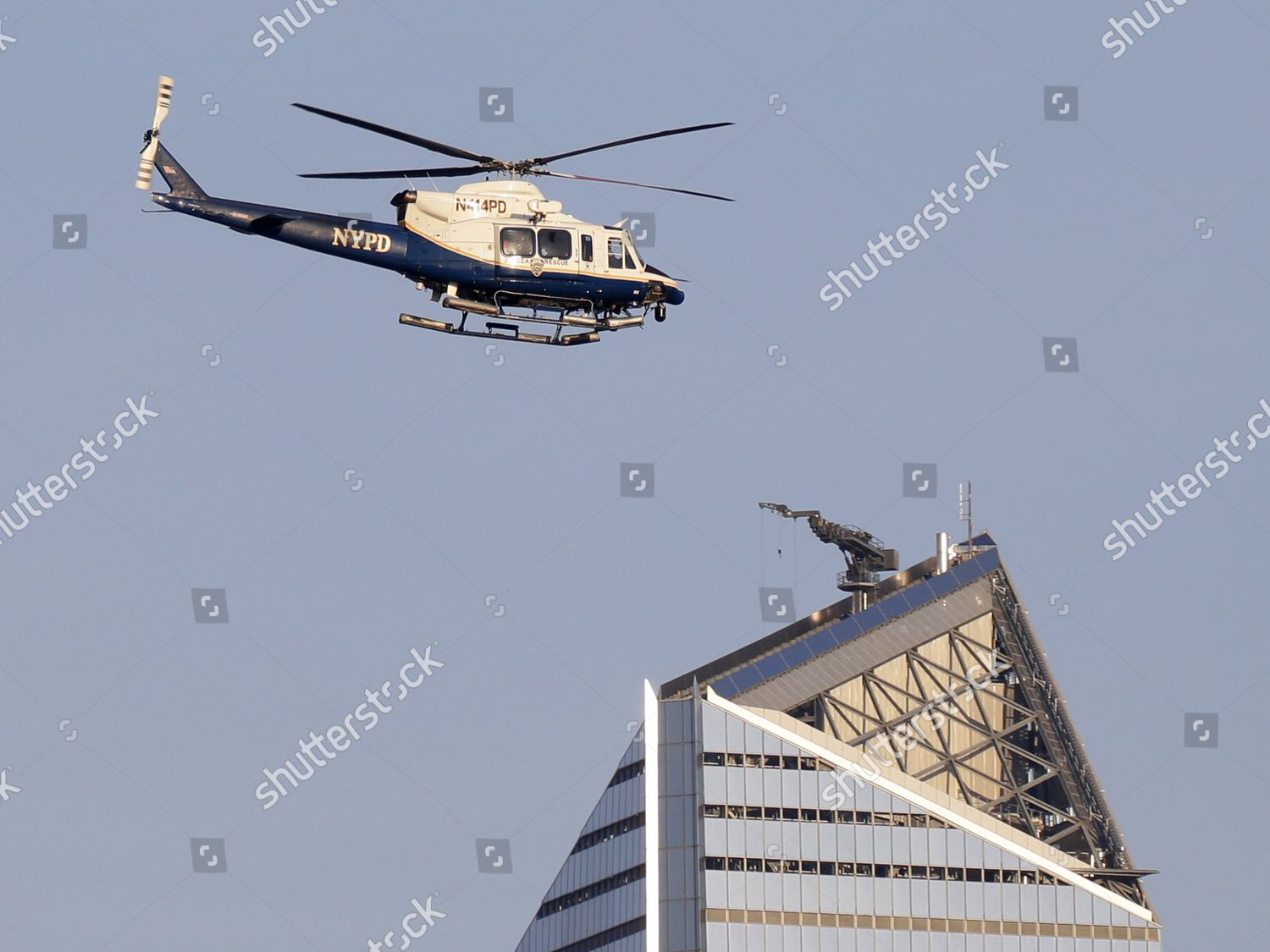 Nypd Police Helicopter Flies By Hudson Editorial Stock Photo - Stock ...