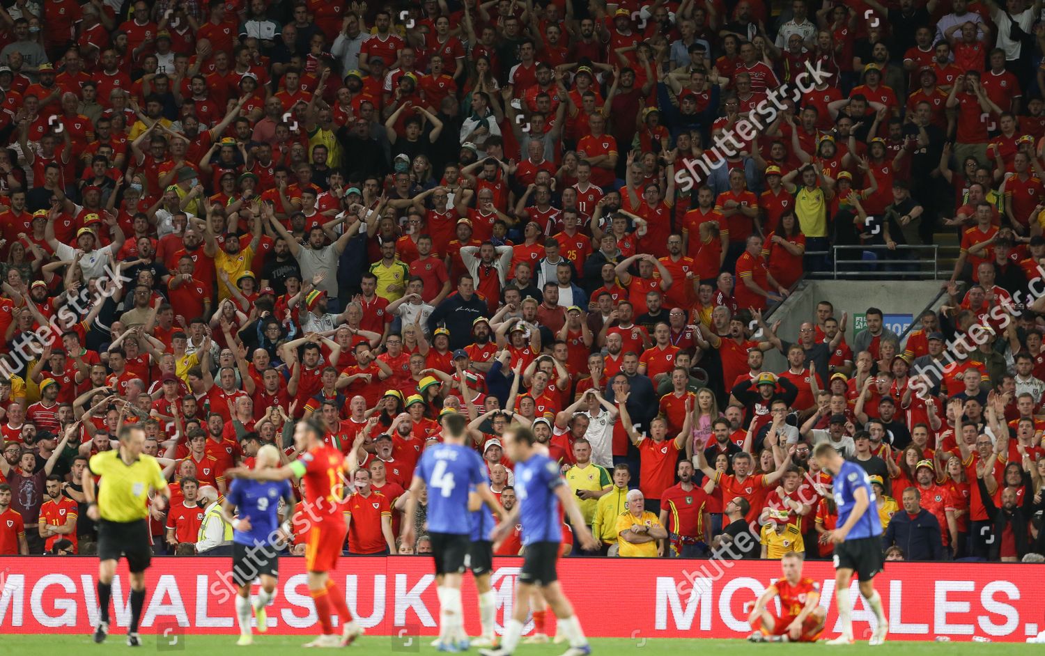 Red Wall Wales Fans Act After Editorial Stock Photo - Stock Image ...