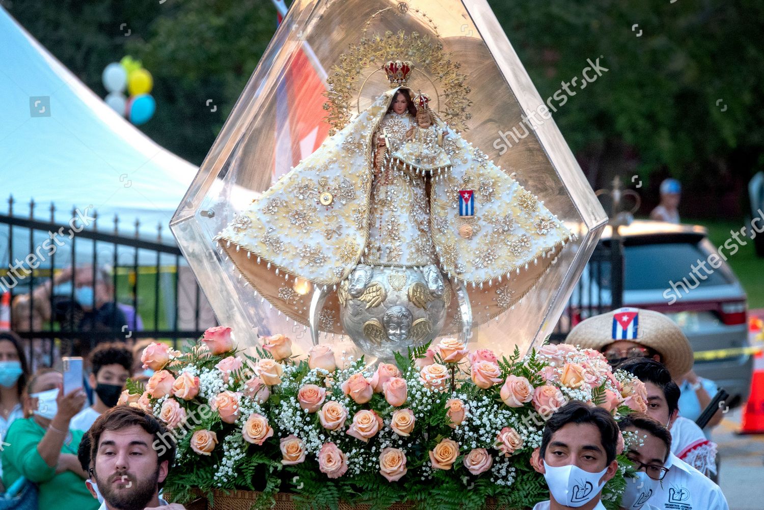 Pilgrims Devotees Venerate Statue Our Lady Editorial Stock Photo ...