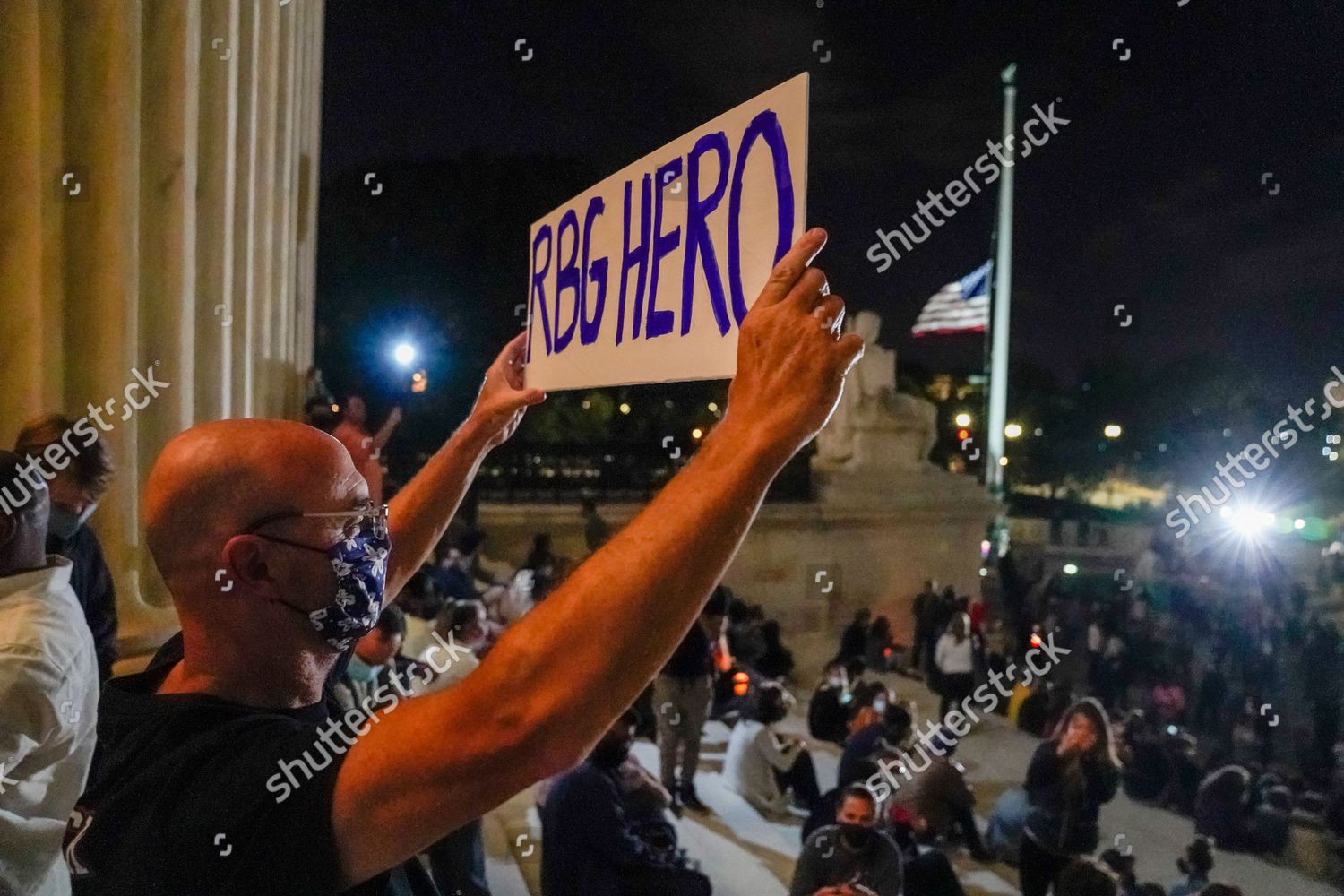 Man Holds Sign Reading Rbg Hero Editorial Stock Photo - Stock Image ...