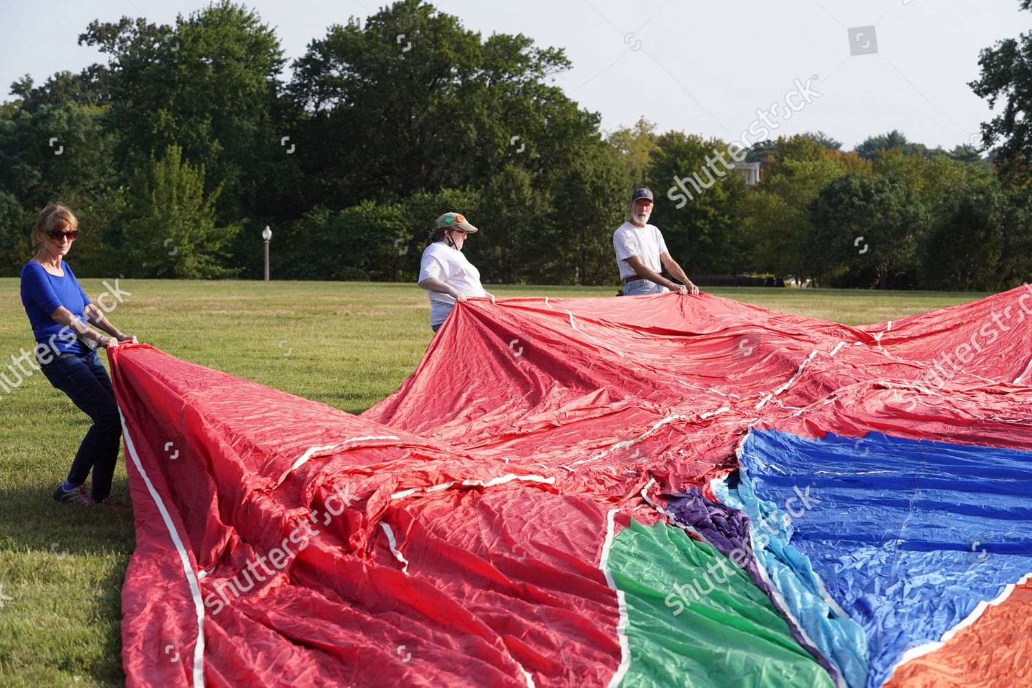 Crew Members Stretch Balloon Out Before Editorial Stock Photo - Stock ...
