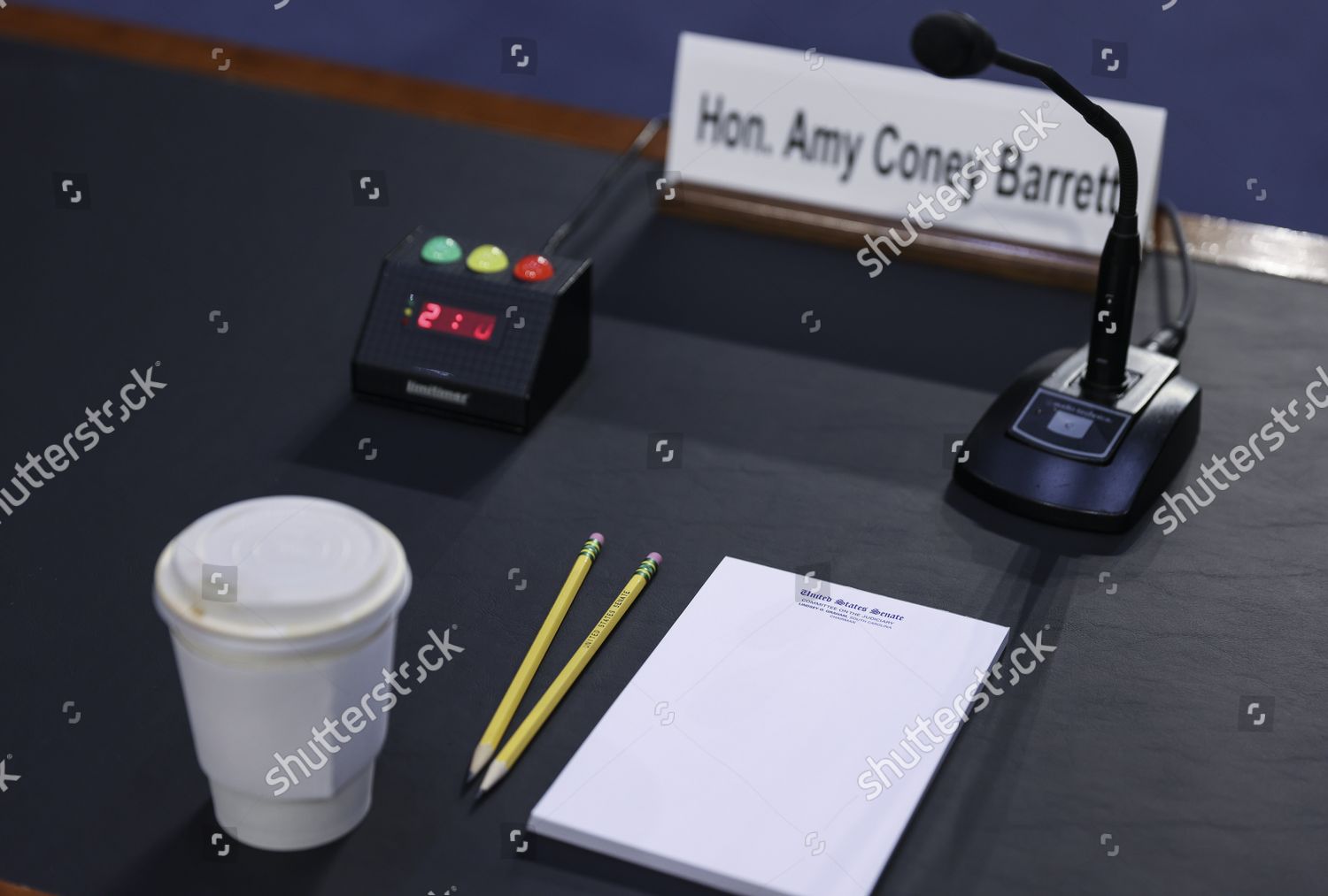 Blank Notepad Pencils Seen Witness Table Editorial Stock Photo - Stock ...