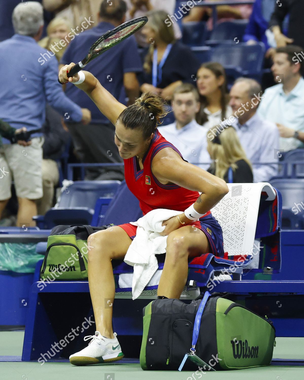 Aryna Sabalenka Belarus Smashes Her Racket Editorial Stock Photo ...
