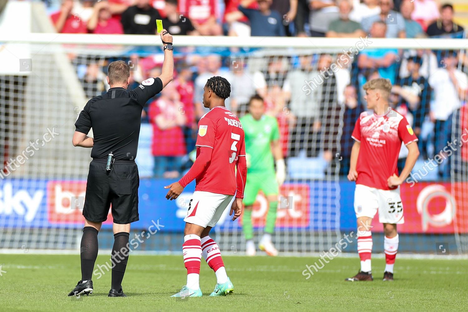 Referee Samual Barrott Shows Crewe Alexandra Editorial Stock Photo ...