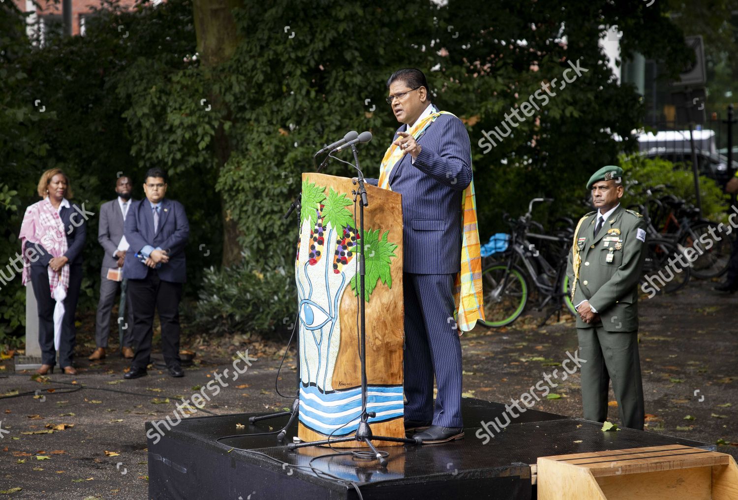 Surinamese President Chan Santokhi Gives Speech Editorial Stock Photo ...