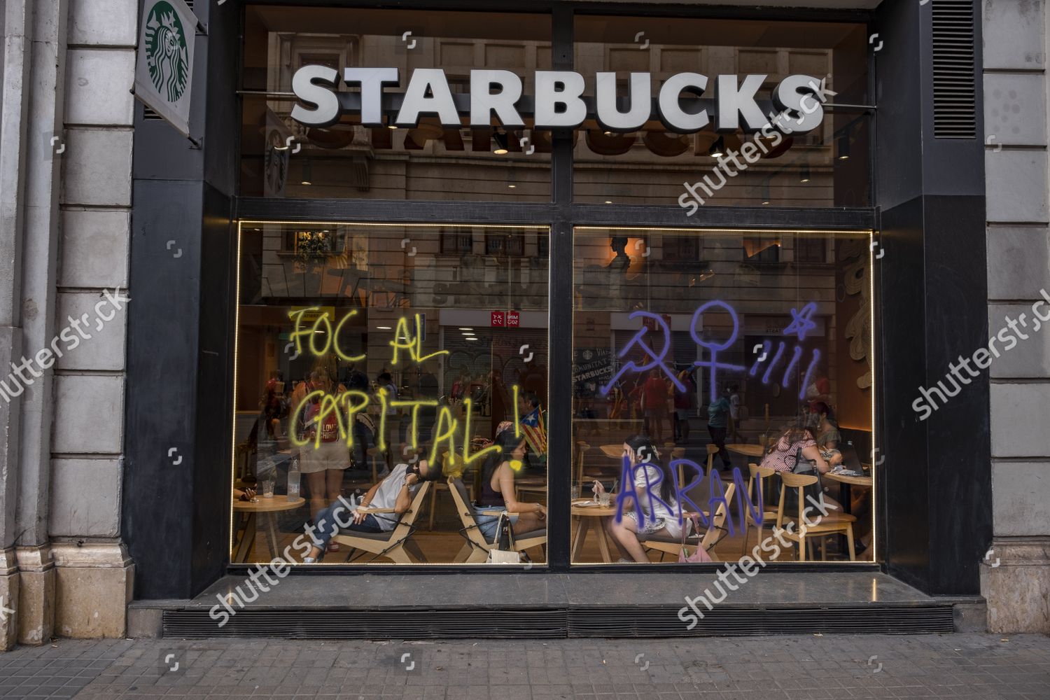 Glass Window Starbucks Coffee Shop Laitana Editorial Stock Photo ...