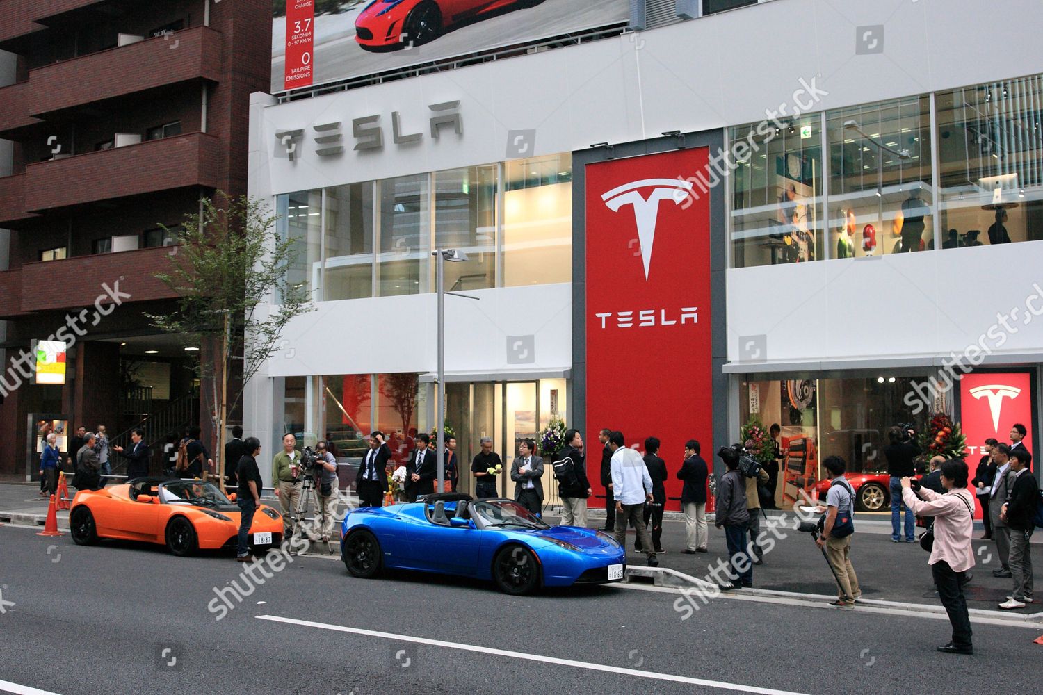 Tesla Car Showroom Opens Aoyama Tokyo Editorial Stock Photo - Stock ...