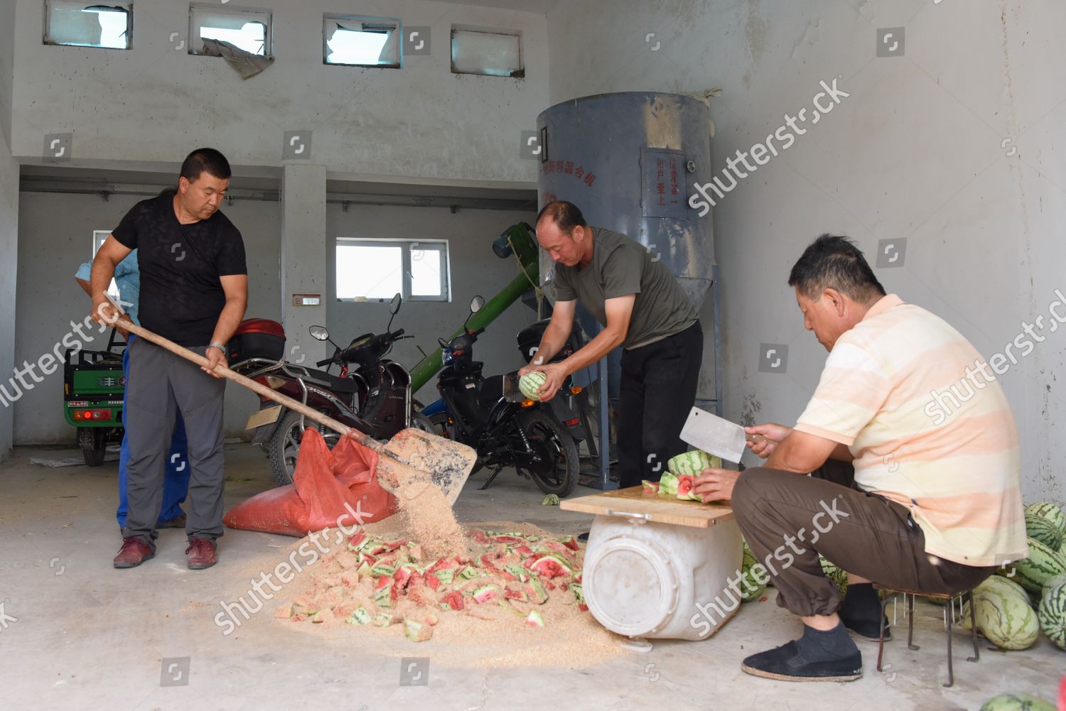 Staff Members Prepare Sliced Watermelons Przewalskis Editorial Stock ...