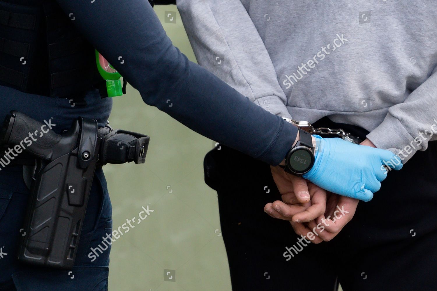 Detailed Shot Demonstrator Handcuffs During Freedom Editorial Stock ...