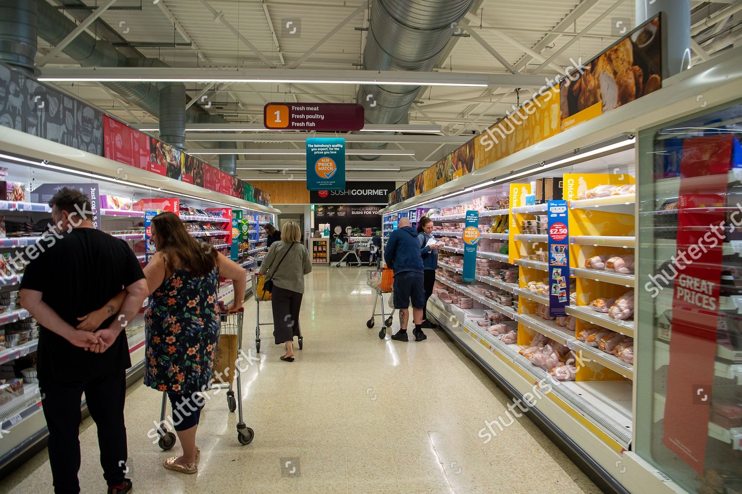 Shoppers Meat Isle Sainsburys Supermarket Had Editorial Stock Photo ...