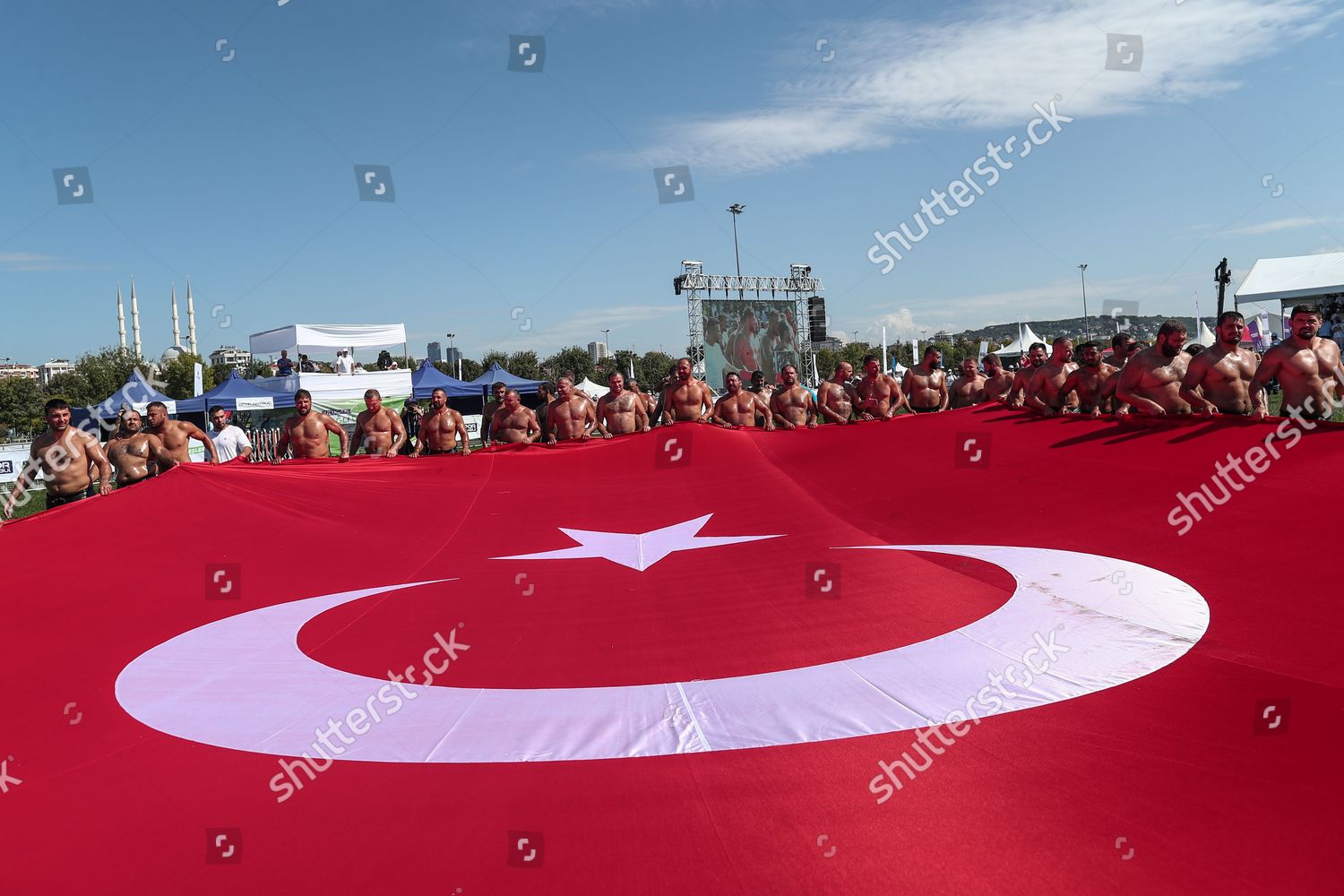 Turkish Oil Wrestlers Pehlivan Hold Big Editorial Stock Photo - Stock ...