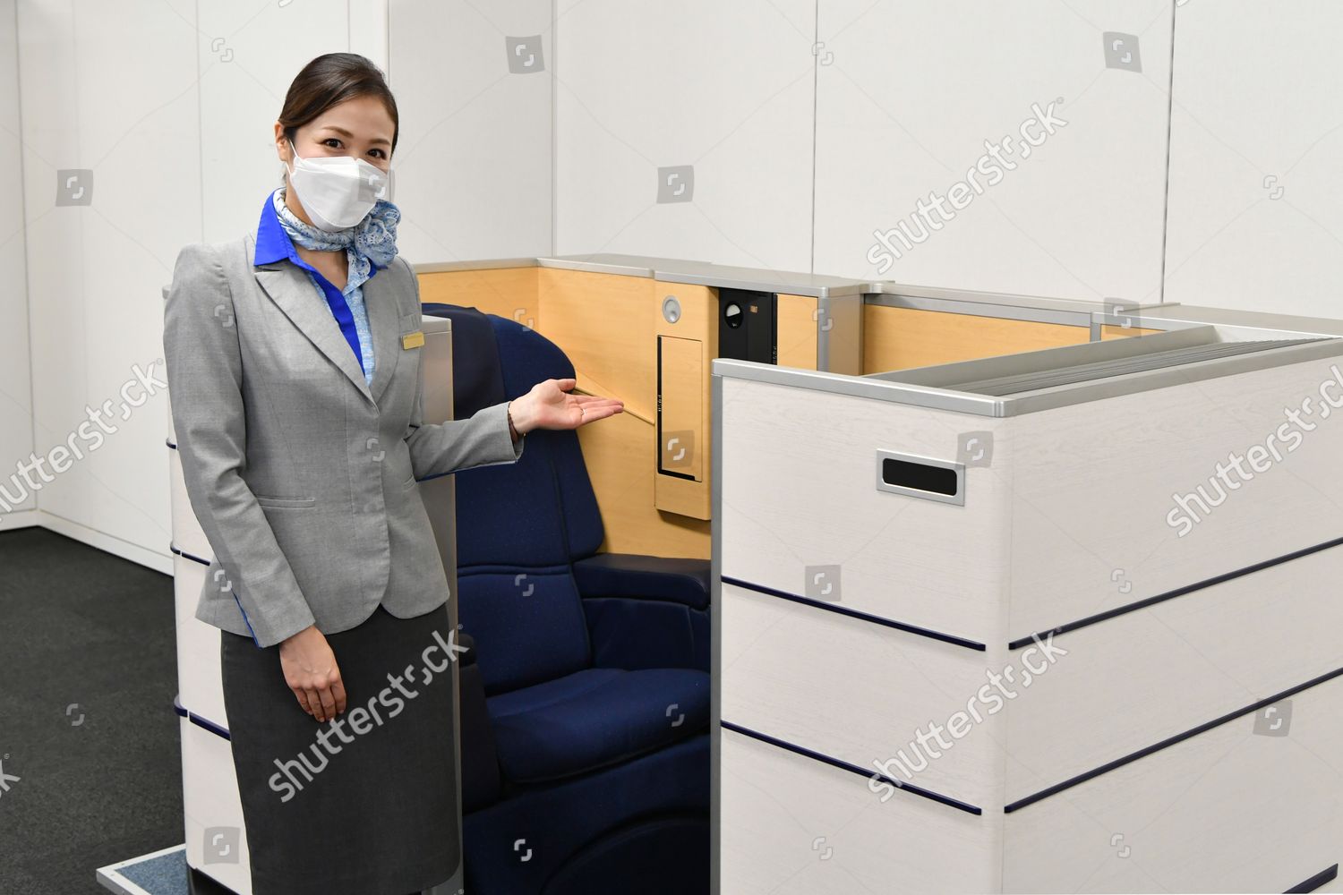 Ana Flight Attendant Introduces Mockup Boeing Editorial Stock Photo ...
