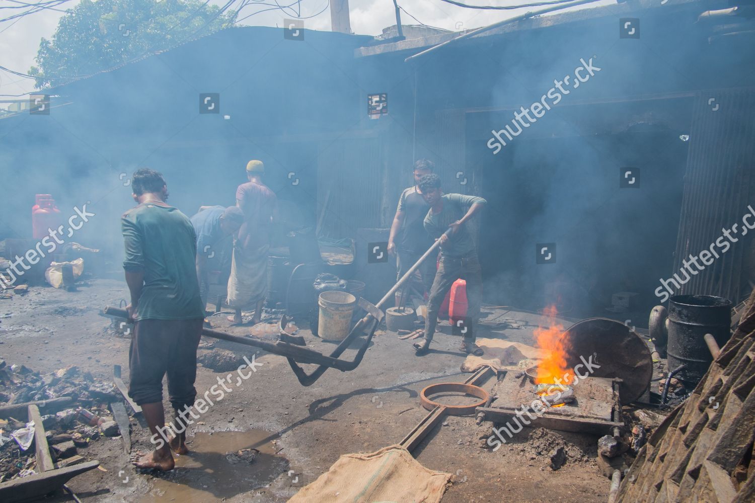 Child Workers Work Metal Shop Near Editorial Stock Photo - Stock Image ...