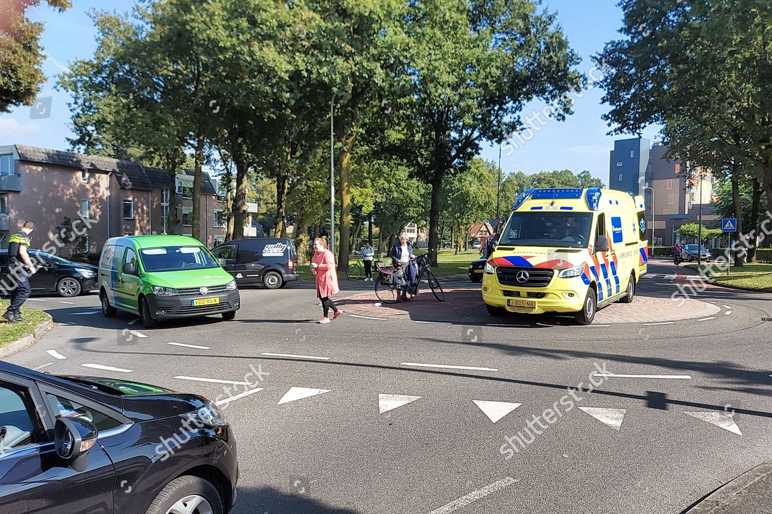 Traffic Accident Has Occurred On Roundabout Editorial Stock Photo ...