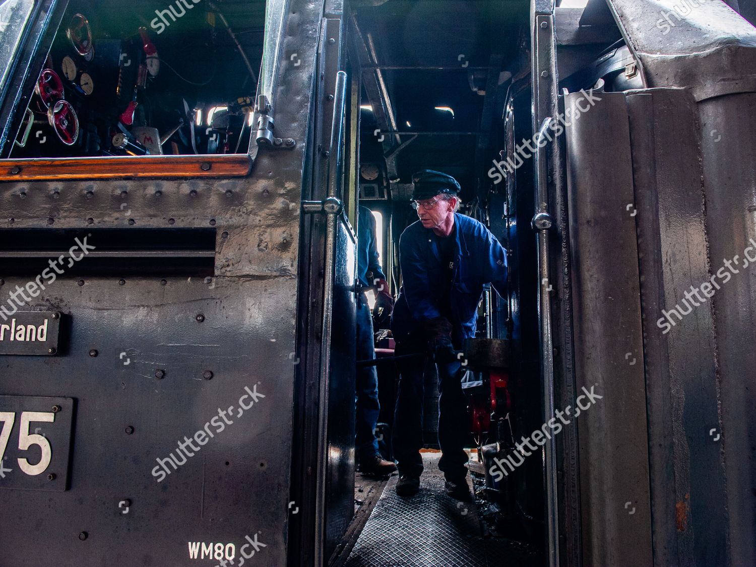 Train Driver Seen Checking Boiler Steam Editorial Stock Photo - Stock ...